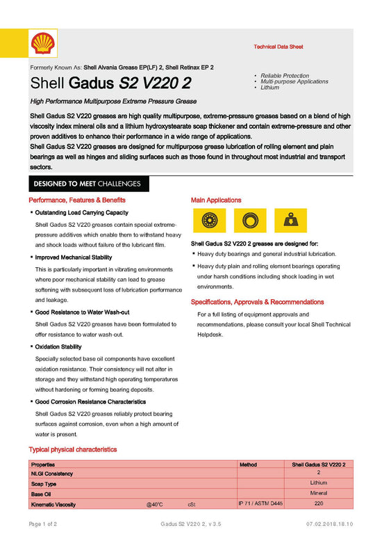 Shell Gadus S2 V220 2 – Lube-Shuttle® Canada